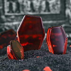 blue palm jewelry Pair of Blood Red Coffin Glass Saddle Plug Double Flare Ear Lobe Plugs E593