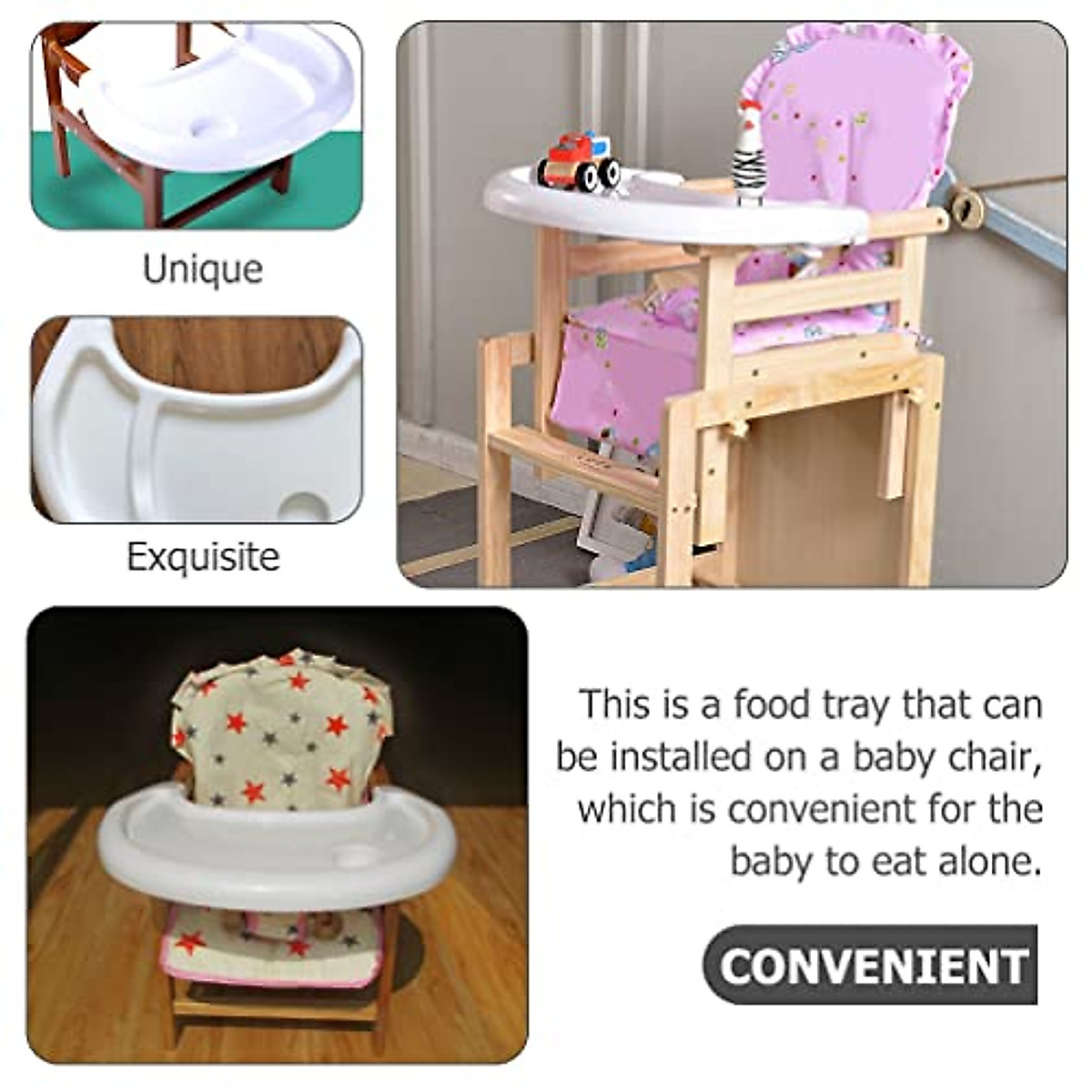 Snack Booster Fast Dining Tray Clip On High Chair Tray Removable Dining Tray for Hook on High Chair Supplies Hook on Chair Tray