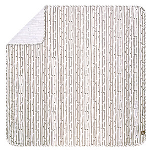 Trend Lab Birch Stripe Jumbo Deluxe Flannel Swaddle Blanket-Birch Stripe, 100% Cotton Flannel, Gray and White, 48 in x 48 in