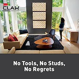 3M CLAW(TM) 65 lb. Drywall Picture Hanger With Spot Markers, Heavyweight Hanging Solution for Room Decor and Office Decor, Including Mirrors or Large Art – 3 Pack