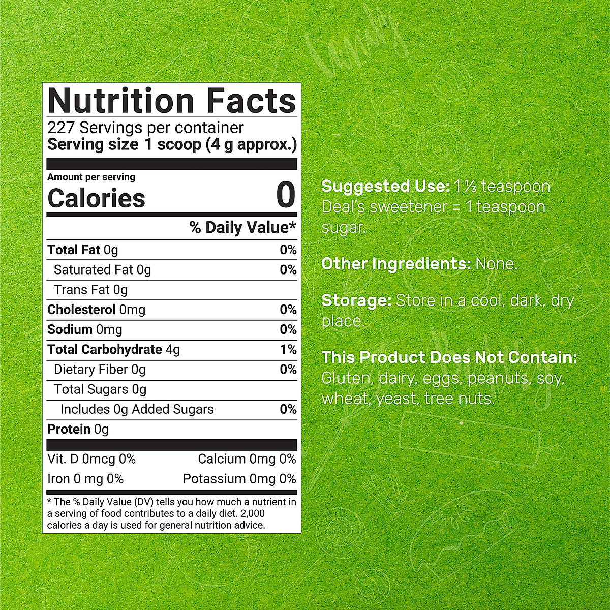 Allulose Sweetener 2 Pounds – Natural Sugar Subsitutes, No Aftertaste - Keto Friendly, Vegan, Zero Net Carb, Zero Calorie, Great for Cooking & Baking