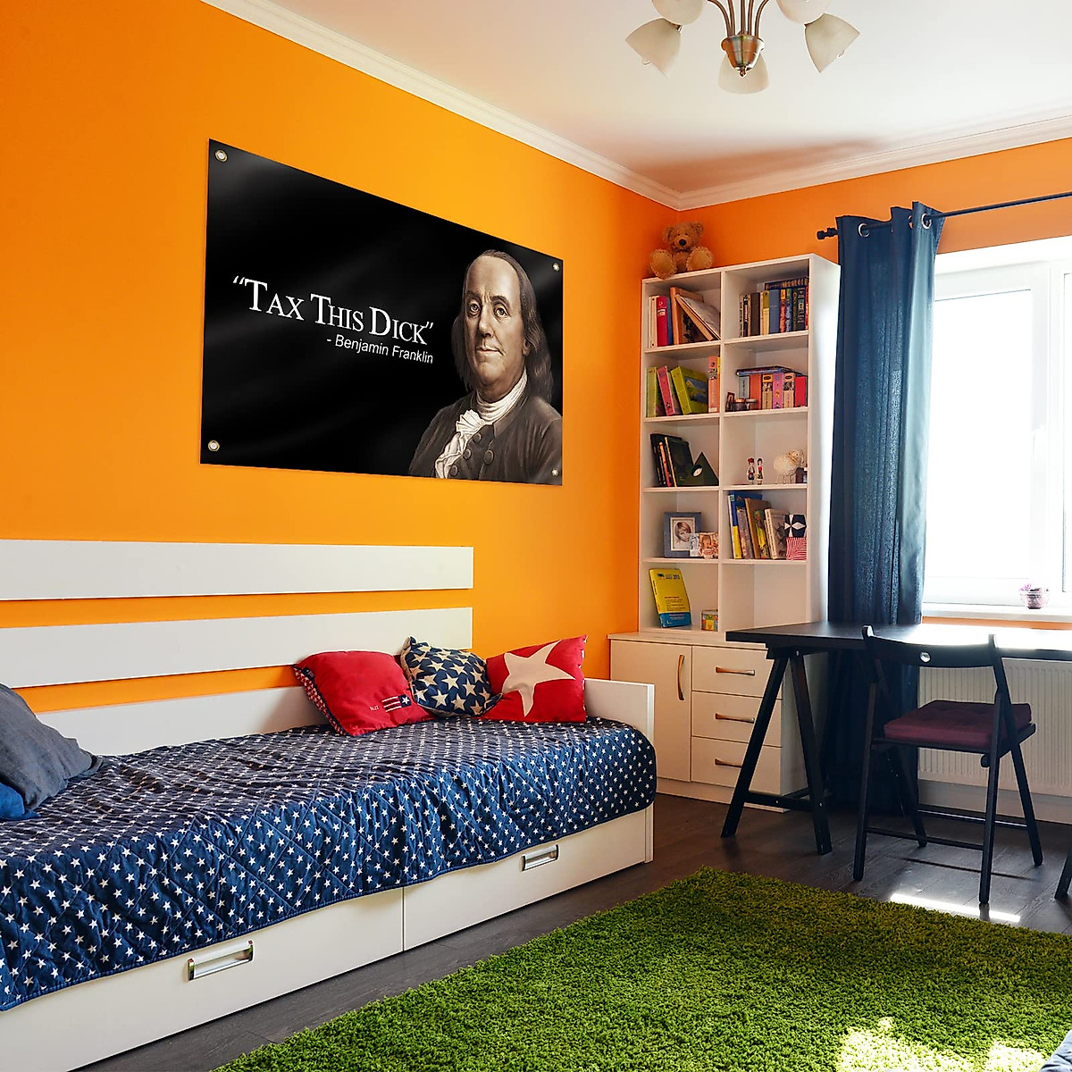 Tax This Dicks Flag Ben Franklin 3x5 Ft Funny Flags for Room Guys Tapestry for College Dorm