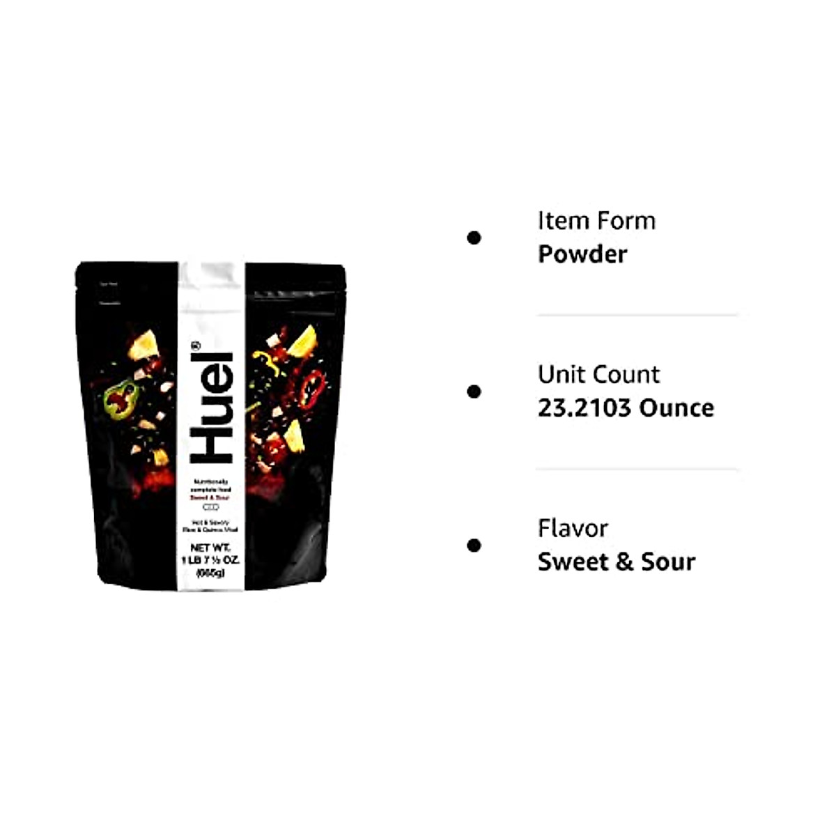 Huel Hot and Savory Instant Meal Replacement - Sweet and Sour - 14 Scoops Packed with 100% Nutritionally Complete Food, Including 24g of Protein, 14g of Fiber, and 27 Vitamins and Minerals