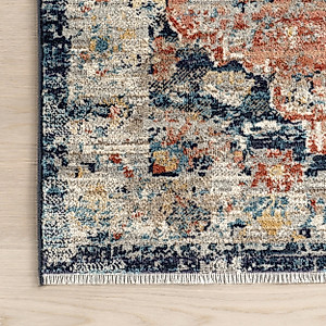 nuLOOM Sawyer Vintage Transitional Area Rug - 8x10 Area Rug Vintage Multi/Ivory Rugs for Living Room Bedroom Dining Room Kitchen