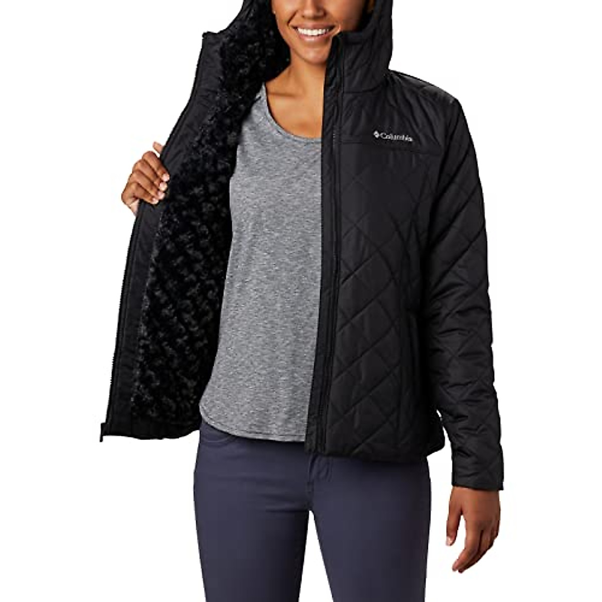 Columbia Women's Copper Crest Hooded Jacket, Black, Medium