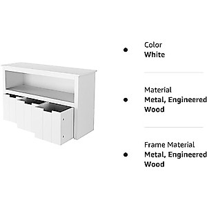 FAONIE 3 Drawers Toy Storage Cabinet, Floor Storage Chest With 12 Hidden Wheels And Large