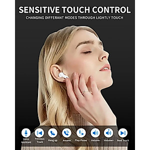 IPXOZO Wireless Earbuds, Bluetooth 5.3 Headphones in-Ear, ENC and ANC Modec, True Wireless Earphones with ENC Noise Cancelling Mic, IP7 Waterproof Sport Ear Buds, 30H Deep Bass