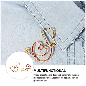 Brooch Pins Doctor Pins, 2pcs Enamel Lapel Pin Heart Shaped Schoolbag Pin Badges for Doctor Medical Students Clothing Bags