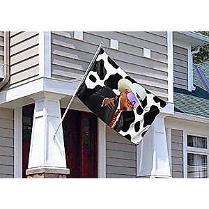Trump Cow Print Cowboy Hat Flag Funny Home Outdoor Garden Yard Anti-Ultraviolet Fading With Grommets Flag