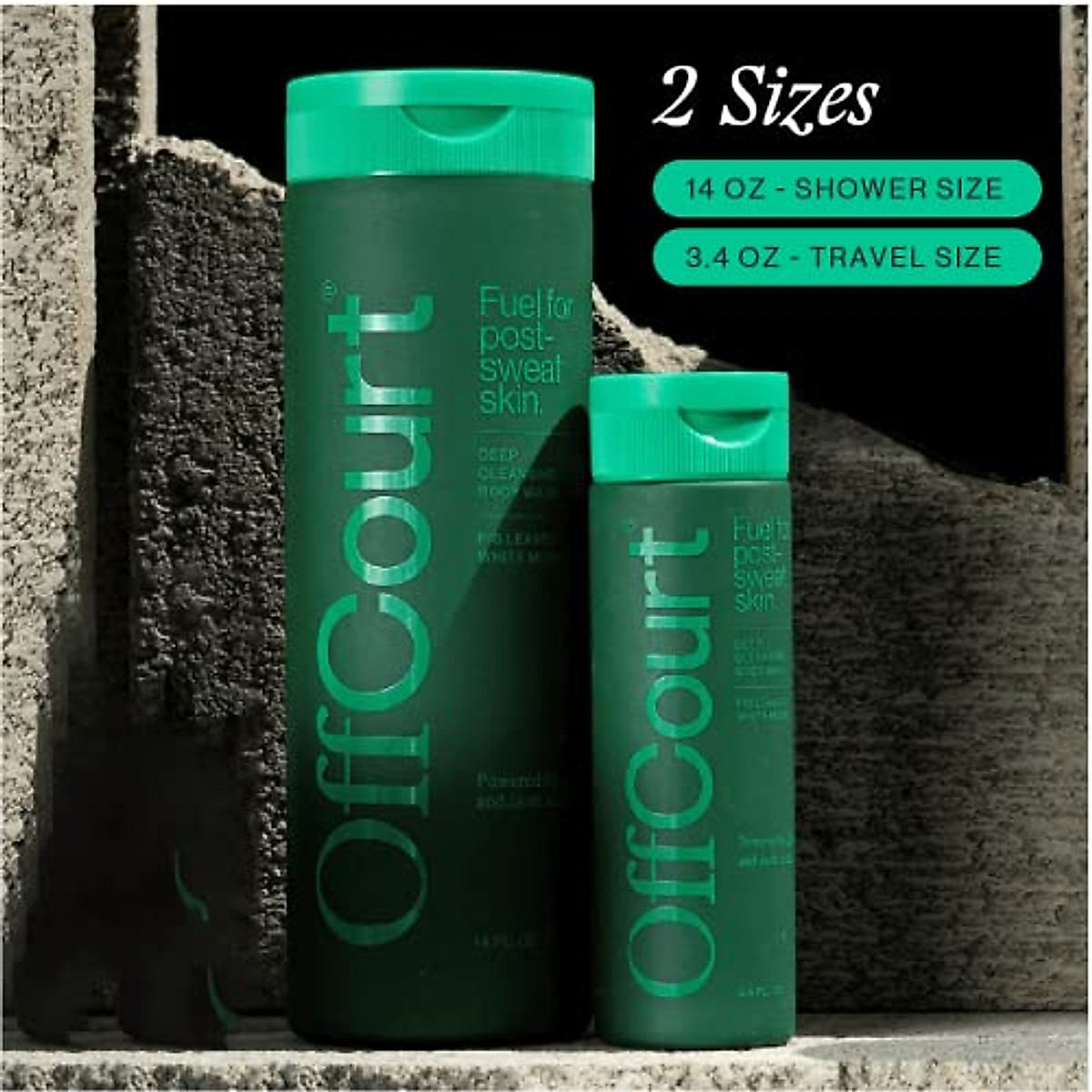 OffCourt Sulfate-Free Body Wash for Men & Women - Non-Drying Exfoliator with Glycolic & Lactic Acids Leaves Skin Fresh & Smooth with Fig Leaves and White Musk Scent, 14 Fl. Oz (Pack of 1)
