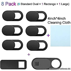 (California J.OS)(6Stand +1 Medium+1 Large) 0.03 inch Ultra Thin Webcam Cover Slide,Camera Cover for MacBook Pro, iMac, Laptop, PC, iPad, iPhone(California J.OS)