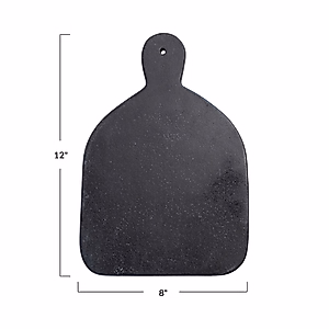 Bloomingville Wide Marble Cutting or Charcuterie Board with Handle, Black