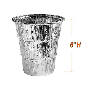 BBQ Future 6" H Universal Grease Bucket Liner Compatible with Pit Boss Grills 67292 Foil, Trae-ger Large Bucket & Other Grill Bucket Accessories, Disposable Aluminum, 15-Pack