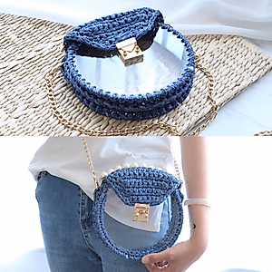 EXCEART Woven Baskets Braid Tool Acrylic Board Bag 8pcs Plastic Canvas Sheet for Eembroidery Yarn Crafting DIY Handmade Materials (Round) Braid Tool Knitting Tools Round Basket