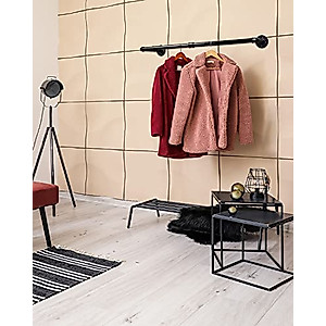 AOKLIT 2 Pack Clothes Rack 36.2 Inch Industrial Pipe Wall Mounted Closet Rod, Space-Saving Clothing Rack, Heavy Duty Detachable Garment Rack, Multi-Purpose Closet Rods For Hanging Clothes 2 Base