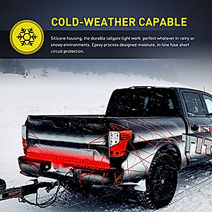 Nilight 48”/49” LED Tailgate Light Strip 90 LED Red/White for Running Light Brake / Turn Signal / Reverse Light，2 Years Warranty