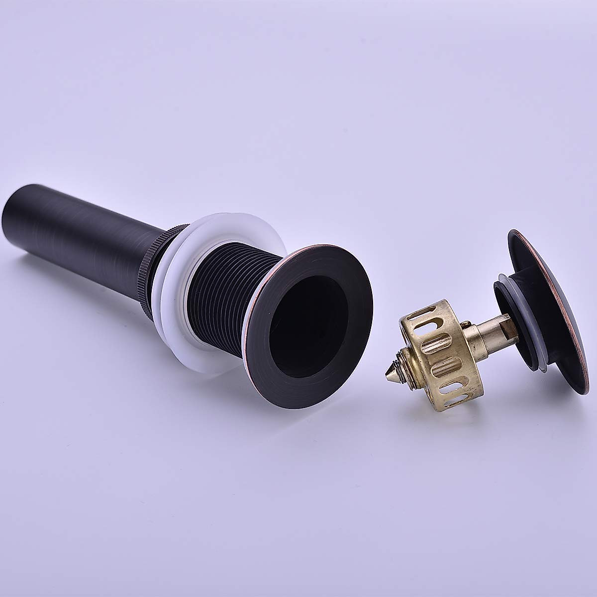 HANEBATH Pop-up Drain with Strainer Basket, Bathroom Sink Drain Assembly Less Overflow, Oil Rubbed Bronze
