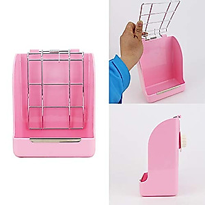 DishyKooker 1pcs White Hay Feeder Hay Rack Rabbit Grass and Food Double Use Rabbit Feeder Hay Food Bin Feeder Non-Toxic BPA Free Ideal Hay Feeder for Guinea Pigs, Chinchillas and Hamsters