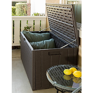 Barton Deck Box 130 Gallon Outdoor Patio Storage Bench Shed Cabinet Container Furniture Pools Yard Tools Porch Backyard
