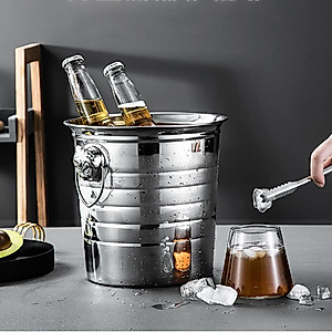 Ice Bucket for Freezer Juice Drinks Bucket Ice Bucket Thick Ice Holder Container for Bar Party Champagne Wine Barrel Drink Ice Cooler Bucket Wine Be