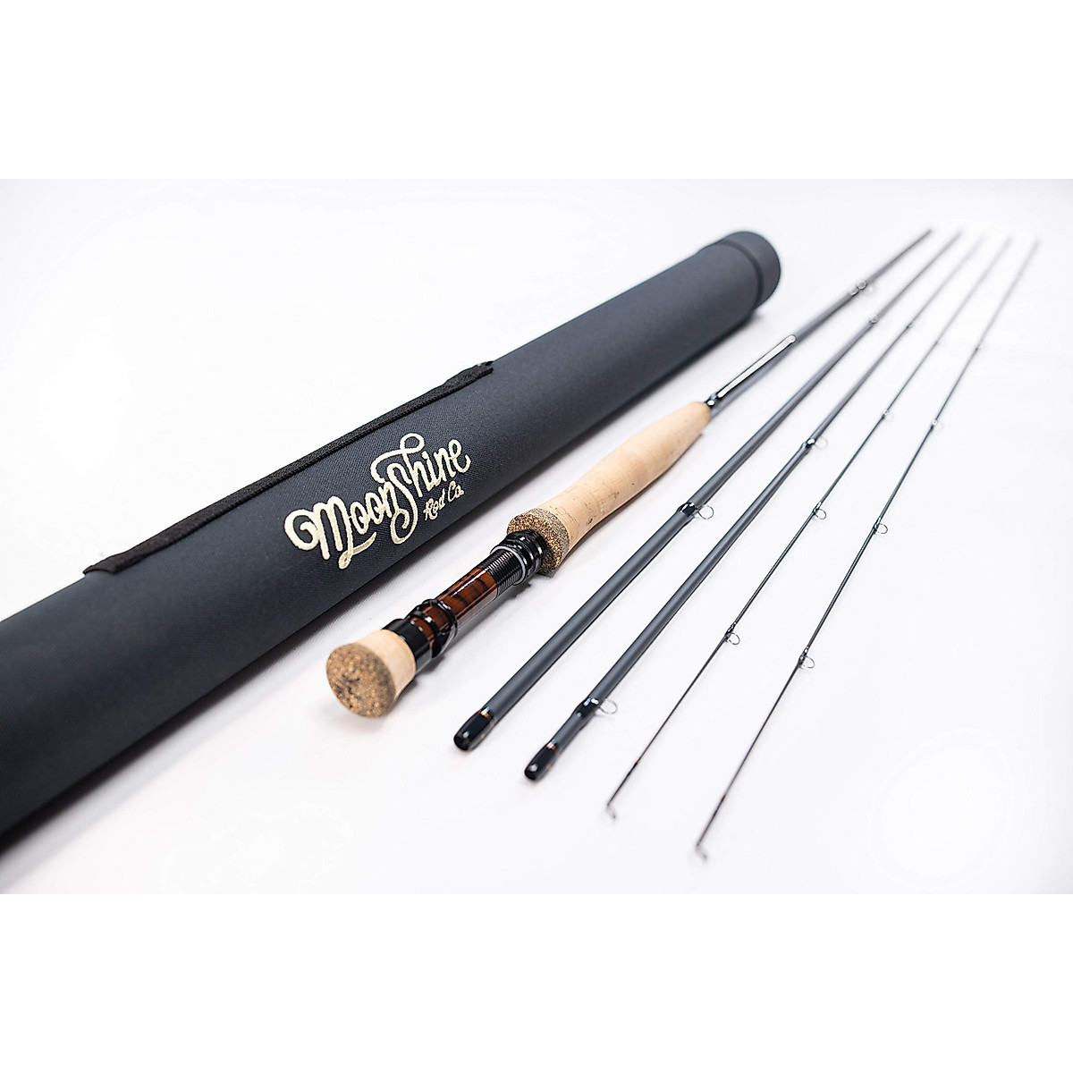 Moonshine Rod Co. Fly Fishing Rod with Carrying Case and Extra Rod Tip Section Fast Action, The Vesper, 3wt 10'6" ESN