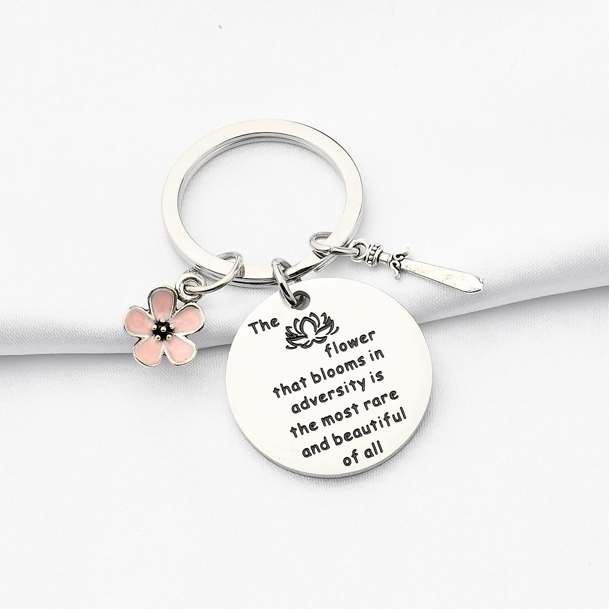 Princess Mulan Inspired Cuff Bracelet Keychain The Flower That Blooms in Adversity Jewelry Gift for Her (keychain S)