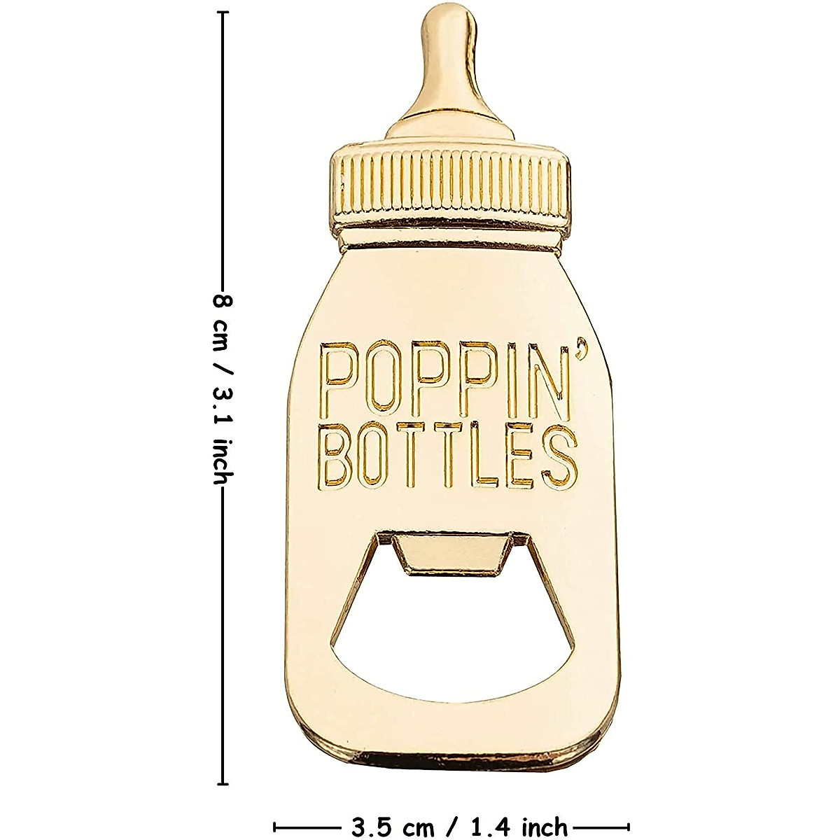 15 Pack Baby Bottle Bottle Openers for Baby Shower Favors Gifts, Baby Shower Decorations Souvenirs, Poppin Bottles Openers for Guests Gender Reveal Party Favors (White, 15)