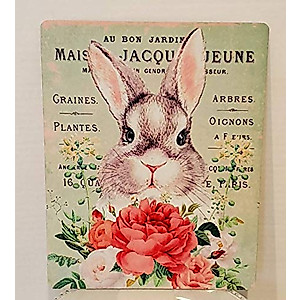 Eeypy Vintage Bunny Easter Spring Farmhouse Country Charm Poster Wall Decor Poster Metal Tin Sign Iron Painting Home Family Lovers Gift Metal Signs Bedroom Retro Parlor Yard Wall Decor 8x12 Inch, Mix010