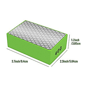 1 Pcs Diamond Hand Pad Sanding Block Sharp Glass Grinding Polishing Pad Sanding Block Foam Backing Hand-Held Sanding Block for Sanding Polishing Marble Tile Ceramics (400#)