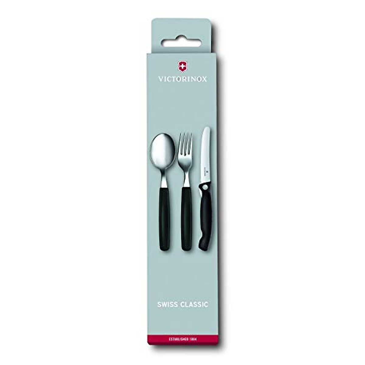 Victorinox Swiss Classic Paring Knife, Fork and Spoon Set Black 3 piece