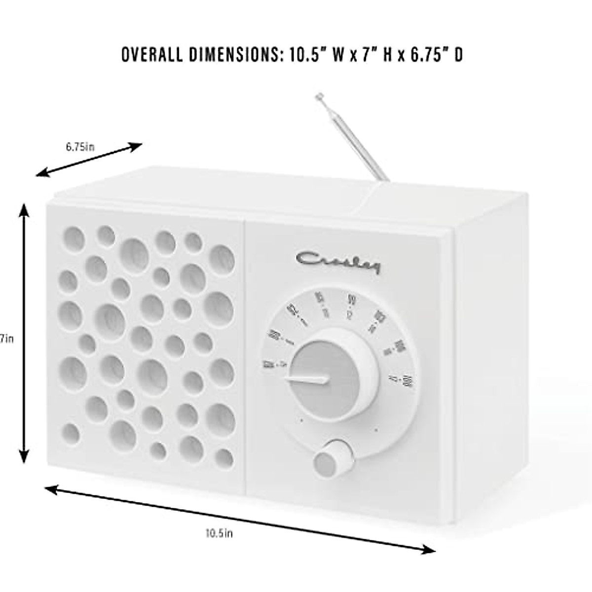 Crosley CR3042A-BK Maverick Portable AM/FM Radio with Bluetooth Receiver, Black