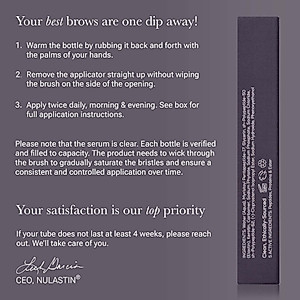 NULASTIN BROW Shape Altering Serum with Elastaplex, Eyebrow Enhancing Treatment for Thicker Looking Brows, Vegan-Friendly & Cruelty-Free (3 ml)