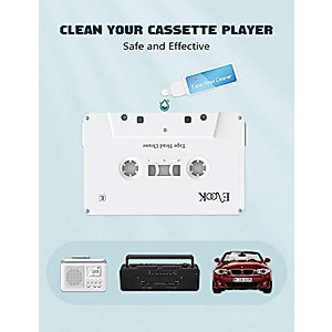 Elook Audio Cassette Head Cleaner Kit with 3 Bottles of Cleaning Liquid