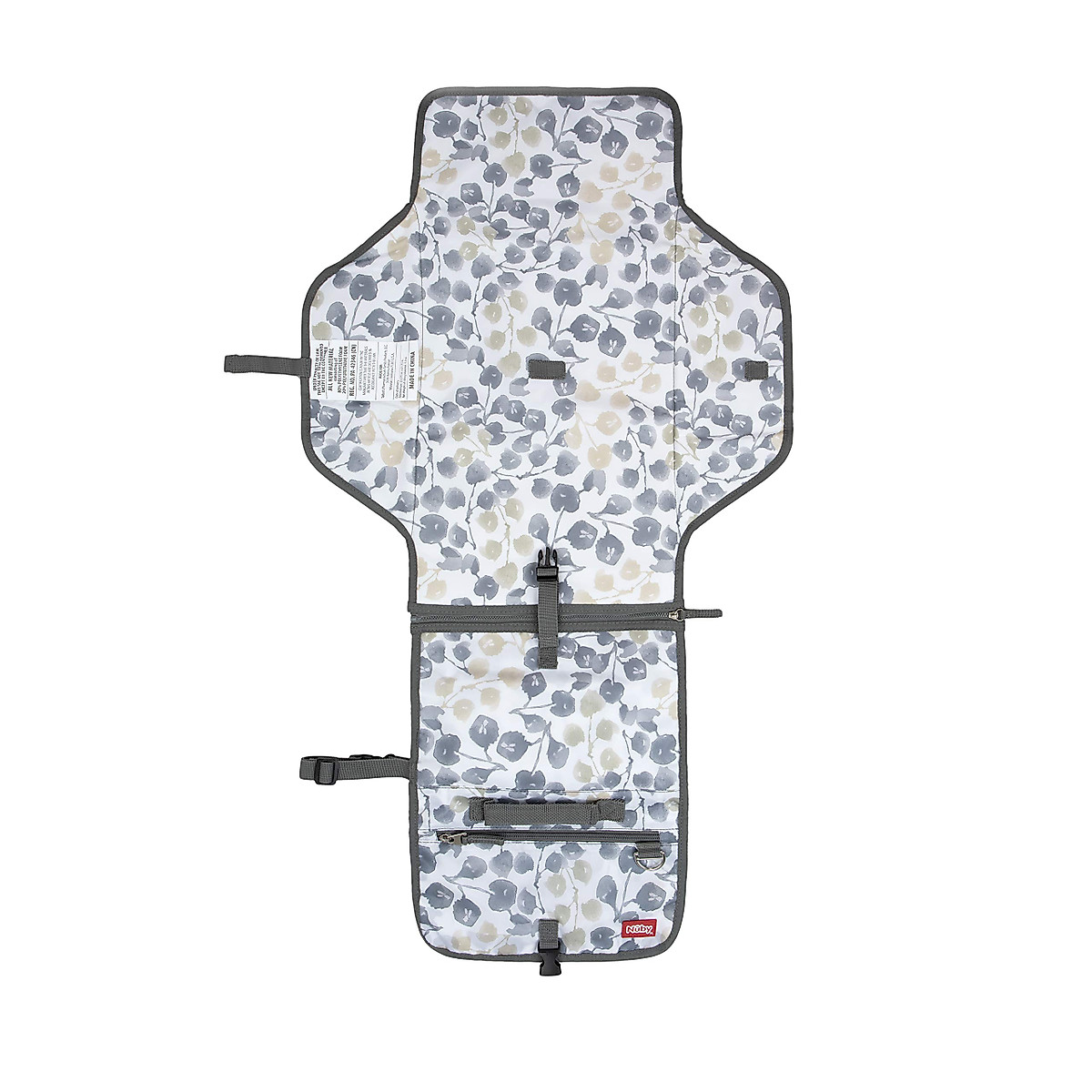 Nuby Portable Baby Changing Pad Station, Quick Wipe Clean Changing Mat with Built-in Pillow, Floral Print
