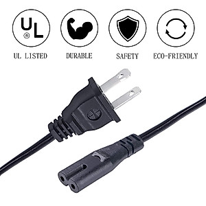 UL 2 Prong Power Cord Replacement for Electric Recliner Lift Chairs Liftchair Power Cord 8 Foot IEC C7 AC Extension Cable
