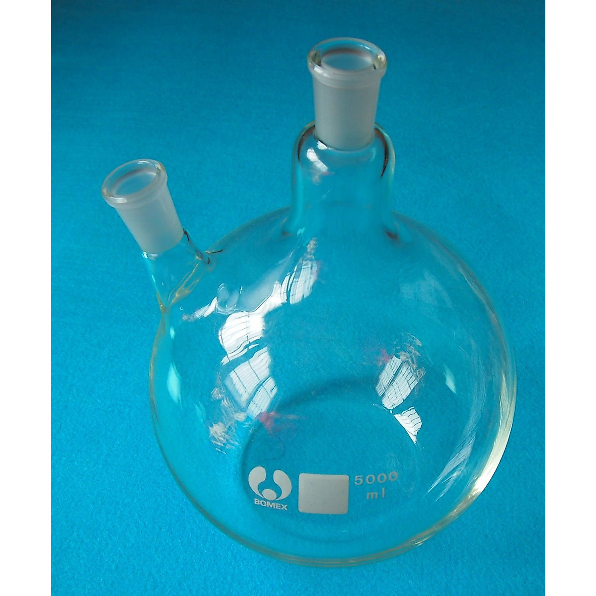 Deschem 5000ml 24/40 2-Neck Glass Flask Flat Bottom 5L Twins Necks Lab Plat Form Vessel