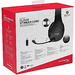 HyperX Cloud Stinger Core – Wireless Lightweight Gaming Headset, DTS Headphone:X spatial audio, Noise Cancelling Microphone, For PC, Black