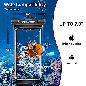 UNBREAKcable Waterproof Phone Pouch Case- 2 Packs[IPX8 Waterproof] [Sensitive Touch] [Up to 7"] Phone Holder Dry Bag Underwater Phone Case for iPhone 14 13 12 Pro Max Plus Mini, Samsung(Black+Black)