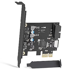 Sinefine PCIe x1 to 19Pin USB 3.0 Header and Type E (A Key) Card,USB Front Panel Adapter, for 1 Front Panel USB A, 1 Front Panel USB C, USB 3.0 5Gpbs for Windows MacOS Linux