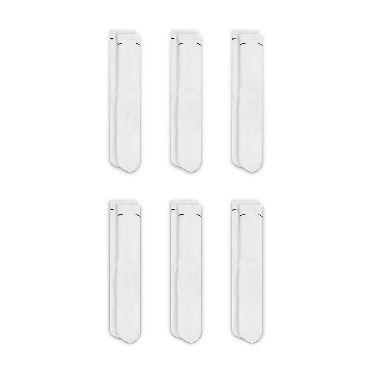 Nike Everyday Plus Cushion Crew Socks 3-Pair Pack White/Black SM (US 4-6 Big Kid Shoe Size, Women's Shoe 4-6)