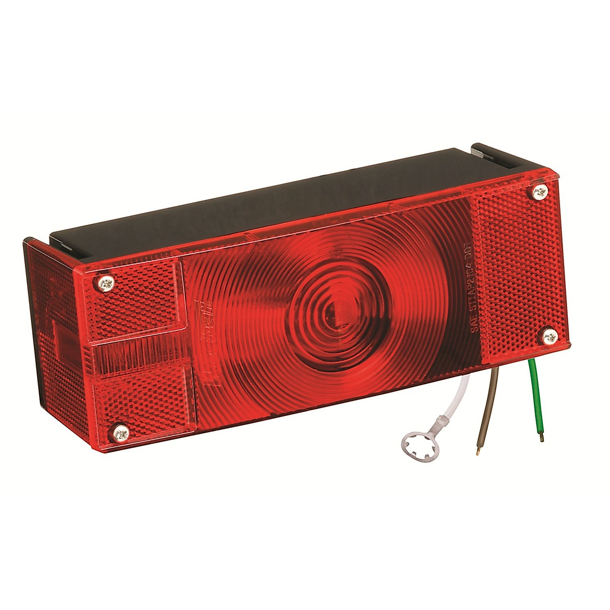 Wesbar 403026 Waterproof Red Low Profile Tail Trailer Light, Left/Roadside, 8-Function Stop, Turn & Tail Lamp, Compatible with Trailers Over 80 Inches Wide