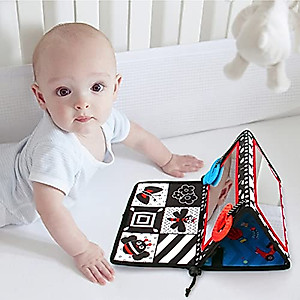 teytoy Baby Toys 0-6 Months Tummy Time Mirror, Foldable Baby Mirror Black and White Tummy Time Toys, Double High Contrast Montessori Sensory Toys for Infant Newborn Baby 0 3 6 9 Months