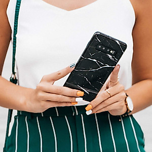BURGA Phone Case Compatible with Samsung Galaxy A40 - Noir Origin Black Marble Cute Case for Girls Thin Design Durable Hard Plastic Protective Case