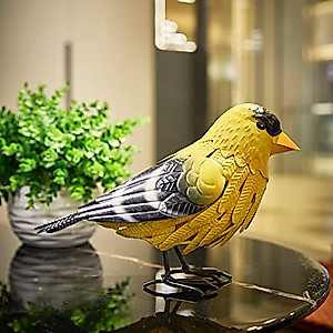 American Goldfinch Metal Garden Bird, Yard Sculpture Art- Large Realistic Standing Gold Finch Bird - Outdoor Fall, Winter, Spring, Summer Decoration- Decor - Perfect and Sympathy Gifts