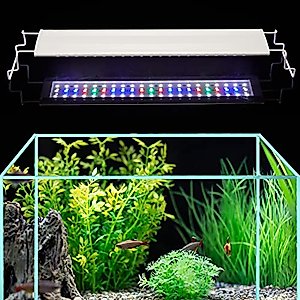 LAQUAL LED Aquarium Light (for 16-24in Fish Tank), Waterproof Fish Tank Light, 3 Modes (Best-Vision-Mode, Night-Mode, Plant-Mode), 5 Brightness & 3 Time Settings, Extendable Brackets, 11W, UL Approved