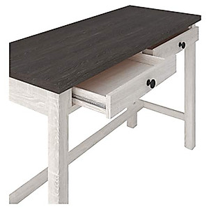 Signature Design by Ashley Dorrinson Modern Farmhouse 47" Home Office Desk with 2 Drawers, Whitewash