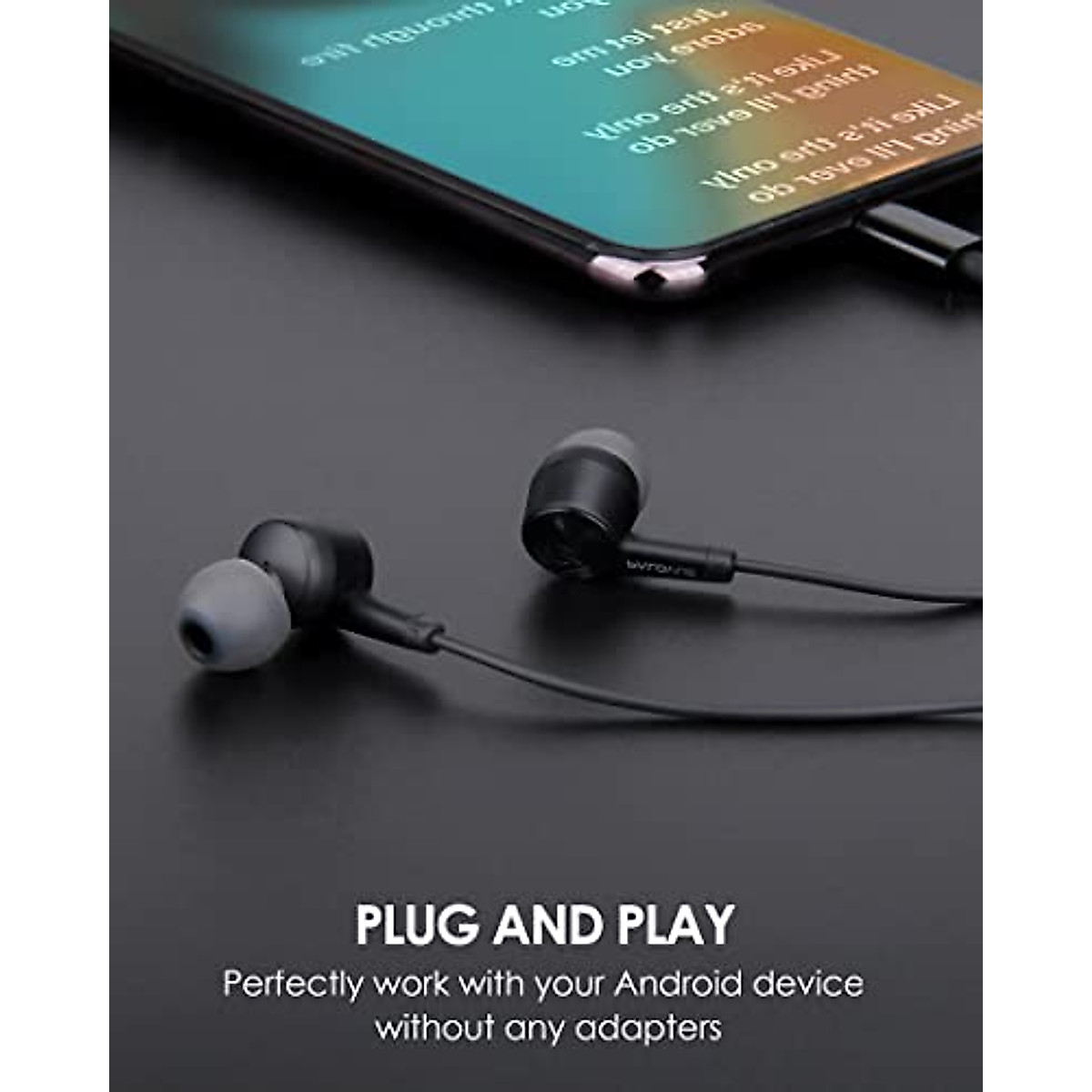 PALOVUE USB Type C Headphones in Ear Earphones Earbuds with Mic and Volume Control Compatible for Google Pixel Samsung Oneplus Huawei Sony MacBook SoundFlow