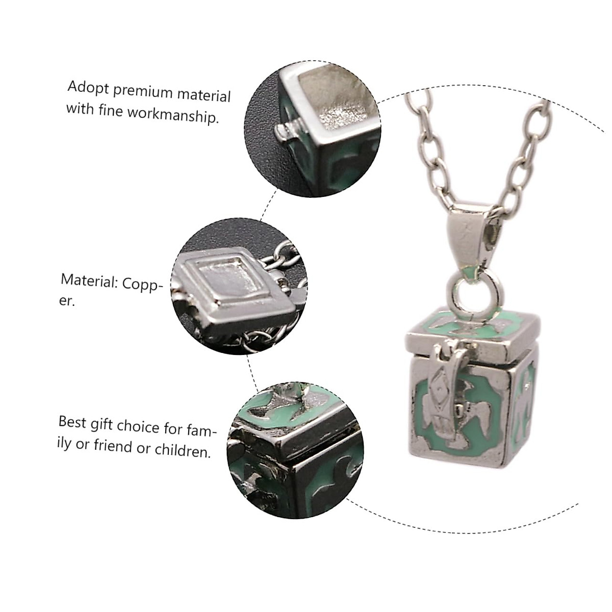 Artibetter 1pc Ashes Necklace Memorial Necklace for Men Women Necklace Mens Stainless Steel Necklaces Square Ashes Pendant Cremation Ashes Memorial Openable Pendant Chain Copper Diffuser