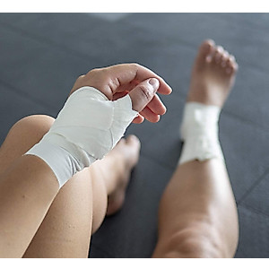 White Athletic Sports Tape - 1.5 Inch x 45 Feet Per Roll - 100 Percent Cotton with Zinc Oxide - Easy Tear Zig Zag Design… (White - 24 Pack)