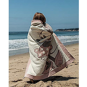 Barefoot Dreams CozyChic Vintage Minnie Mouse Baby Blanket Dusty Rose Multi One Size